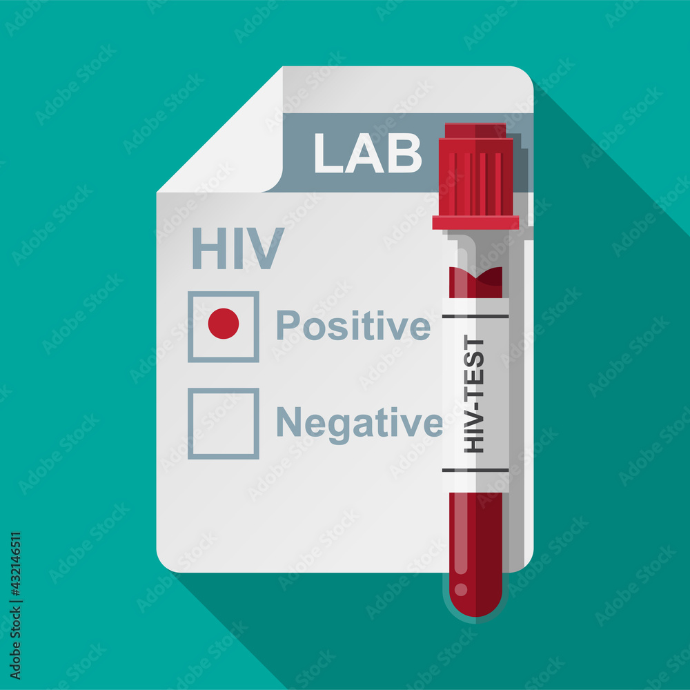 Laboratory sample of blood testing for diagnosis hiv,vector flat design ...