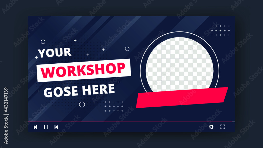 Youtube thumbnail for live workshop promotion template Stock Vector ...