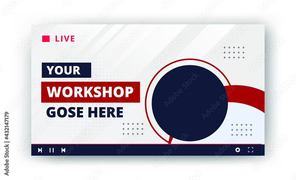 Youtube thumbnail for live workshop promotion template Stock Vector ...