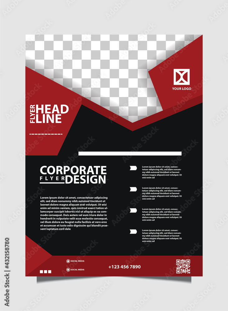 modern red and black poster flyer pamphlet brochure cover design layout ...