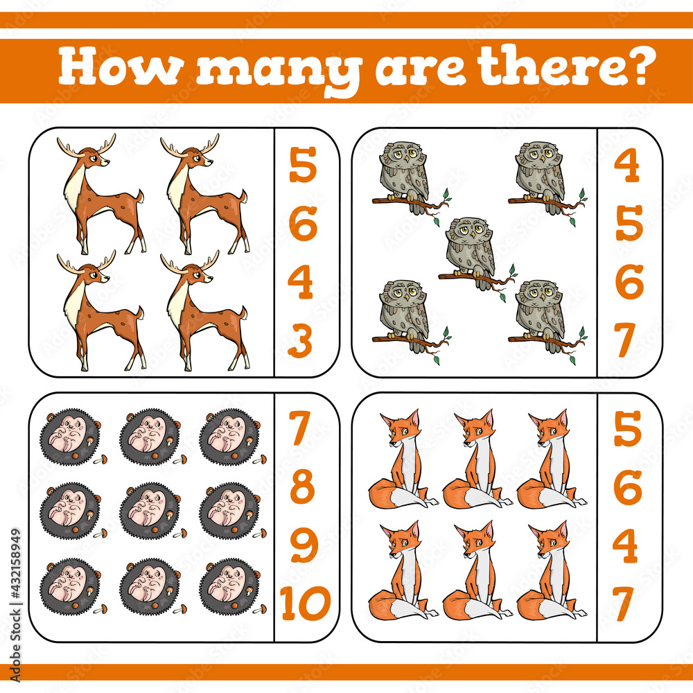 How many are there Counting Game for Preschool Children. Count how many ...