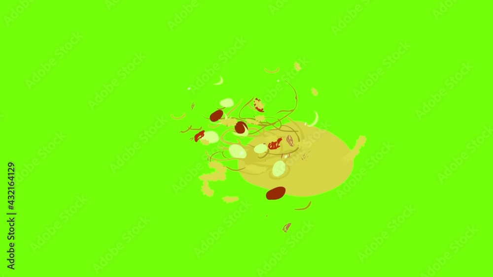 Berry biscuit icon animation cartoon object on green screen background ...