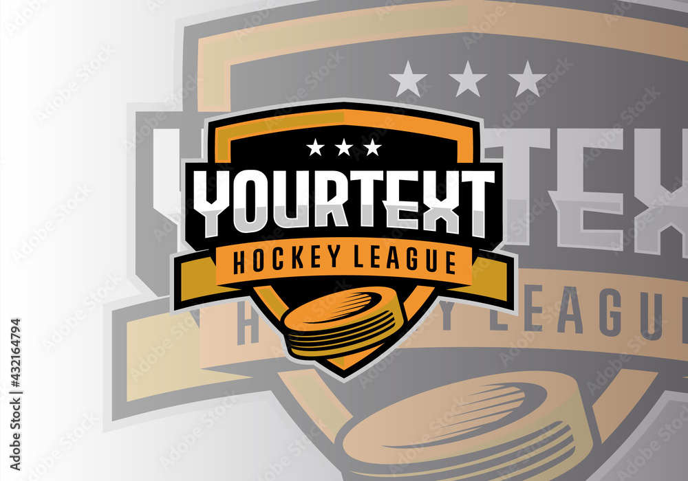 Hockey league tournament logo sport design template Stock Vector ...
