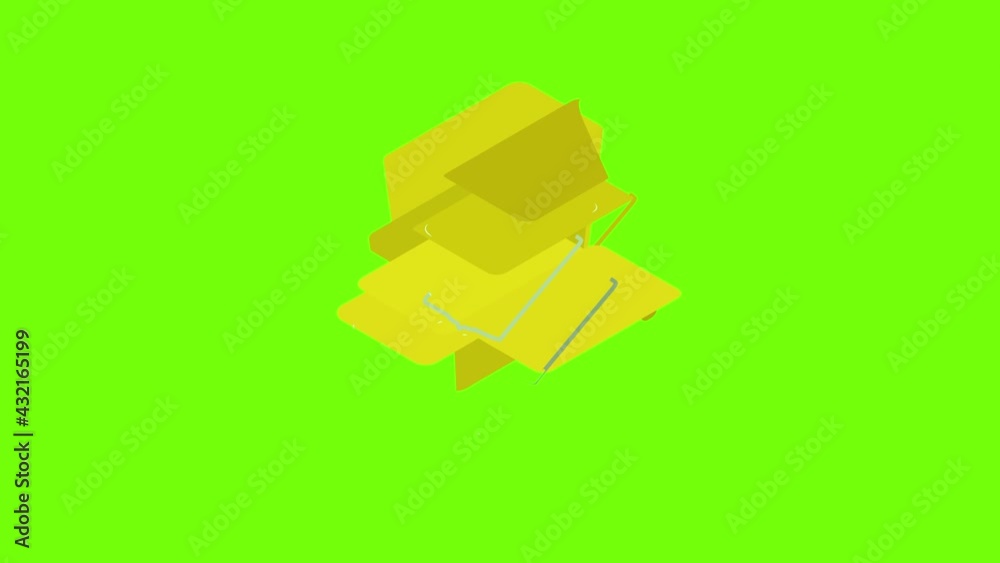 Home bucket icon animation cartoon object on green screen background ...