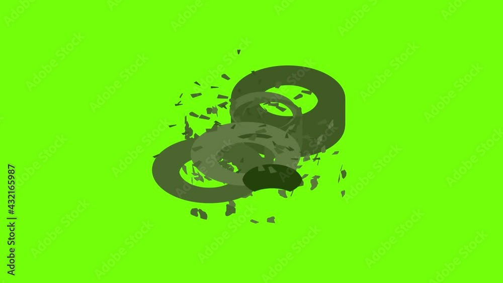 Motoring tyre icon animation cartoon object on green screen background ...