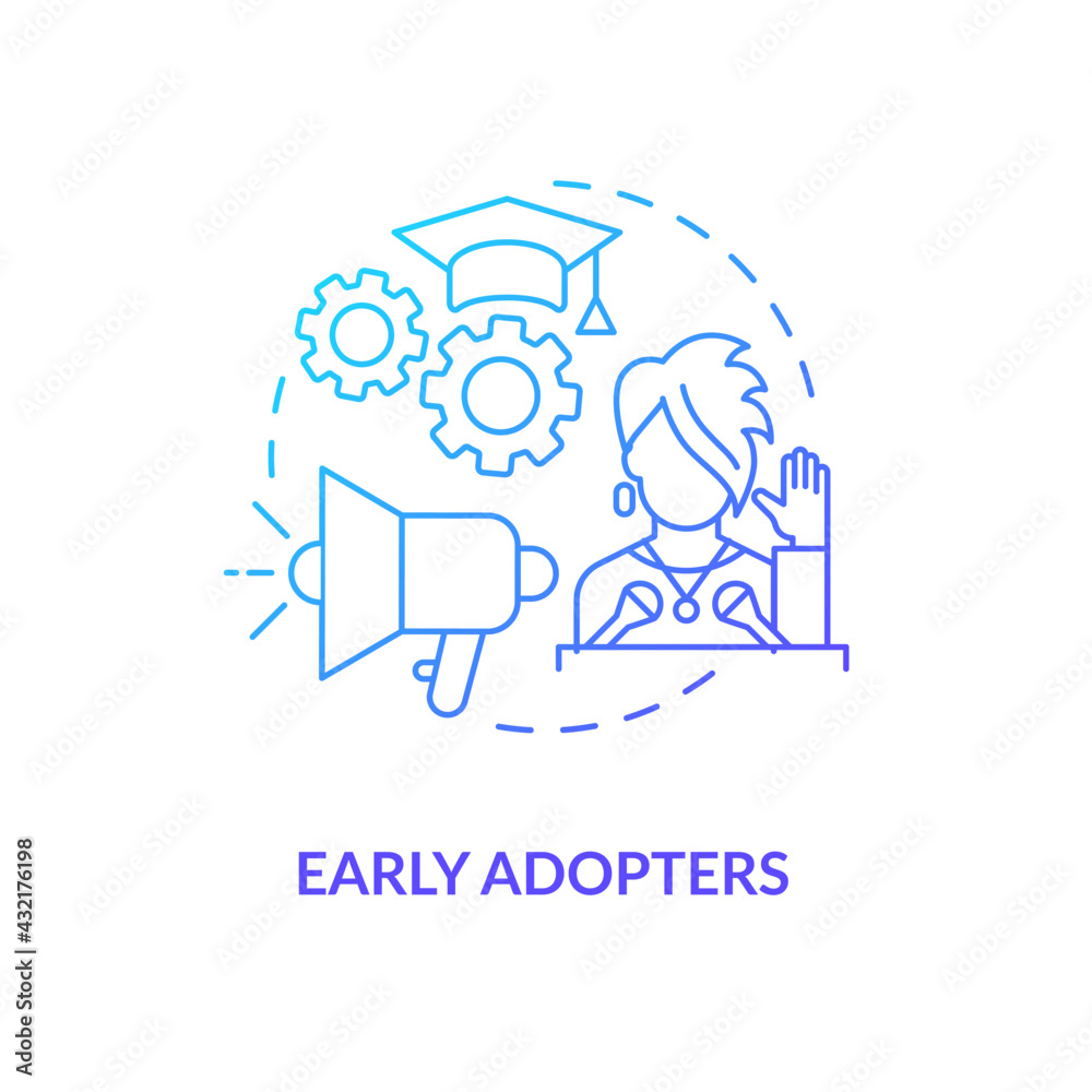 Early adopters concept icon. Product adopters category idea thin line ...