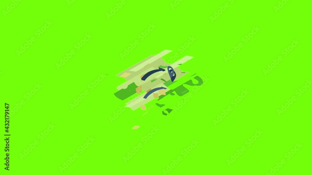 Delivery map icon animation cartoon object on green screen background ...
