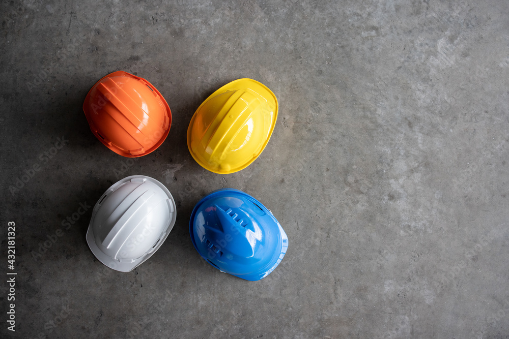 Helmet group for safety working in construction plants. Hard hat For ...