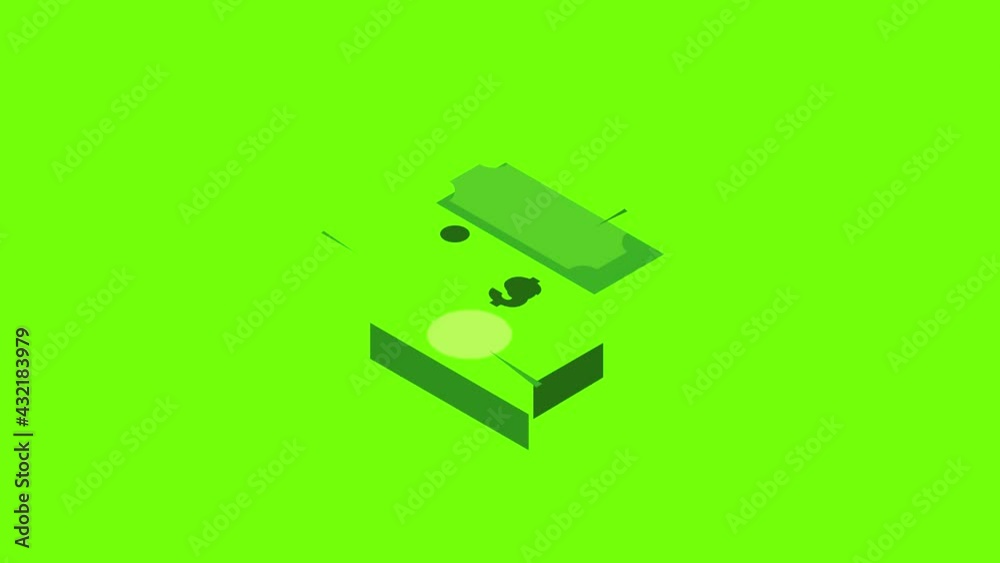 Money pack icon animation cartoon object on green screen background ...