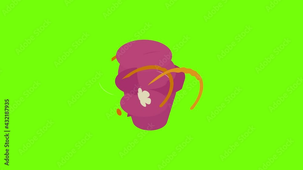 Pail icon animation cartoon object on green screen background Stock ...