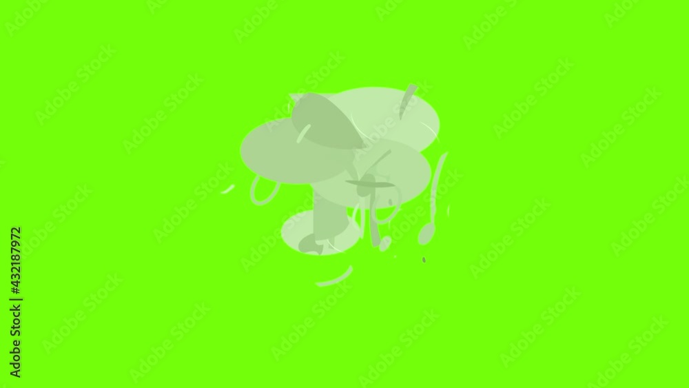 Garbage bucket icon animation cartoon object on green screen background ...