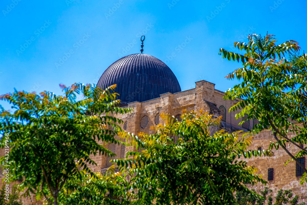 Dome of the Al Aqsa Mosque on the Temple Mount, The Southern Wall of ...