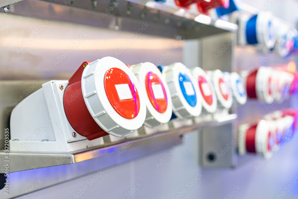 various colorful red blue electric machine power plug connector for ...