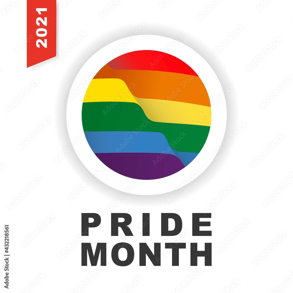Pride month 2021.Rainbow colorful flag,Pride circle logo,LGBT symbol ...