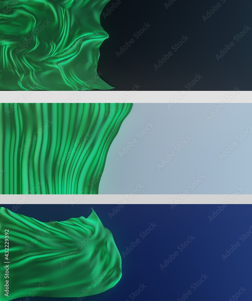Abstract Green Flag 3D Render (3D Artwork) Stock Illustration | Adobe Stock