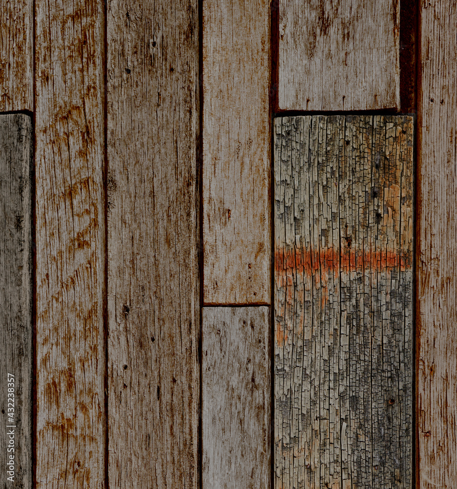Antique reclaimed wood background with aged boards lined up. Wooden ...