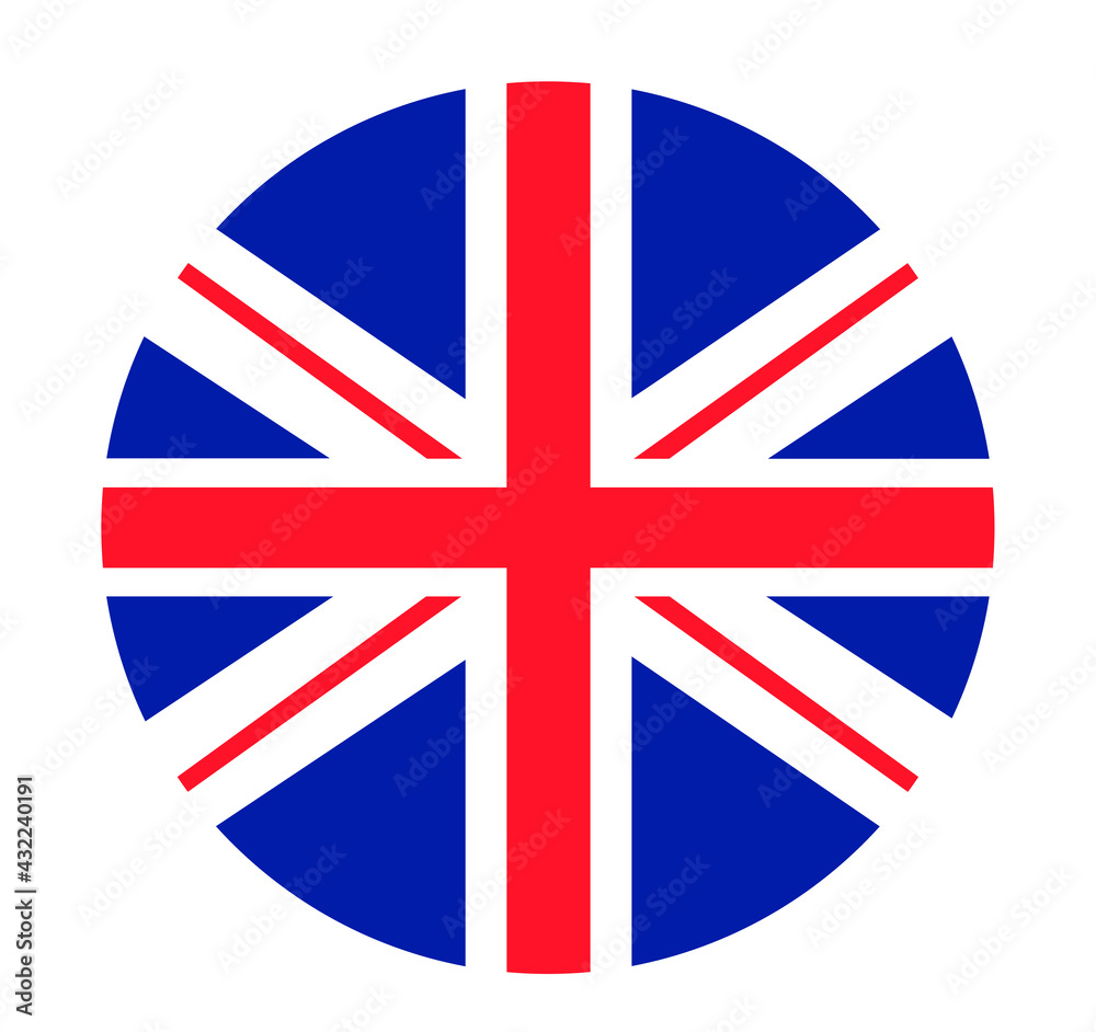 Great Britain flag circle vector. United Kingdom national symbol ...