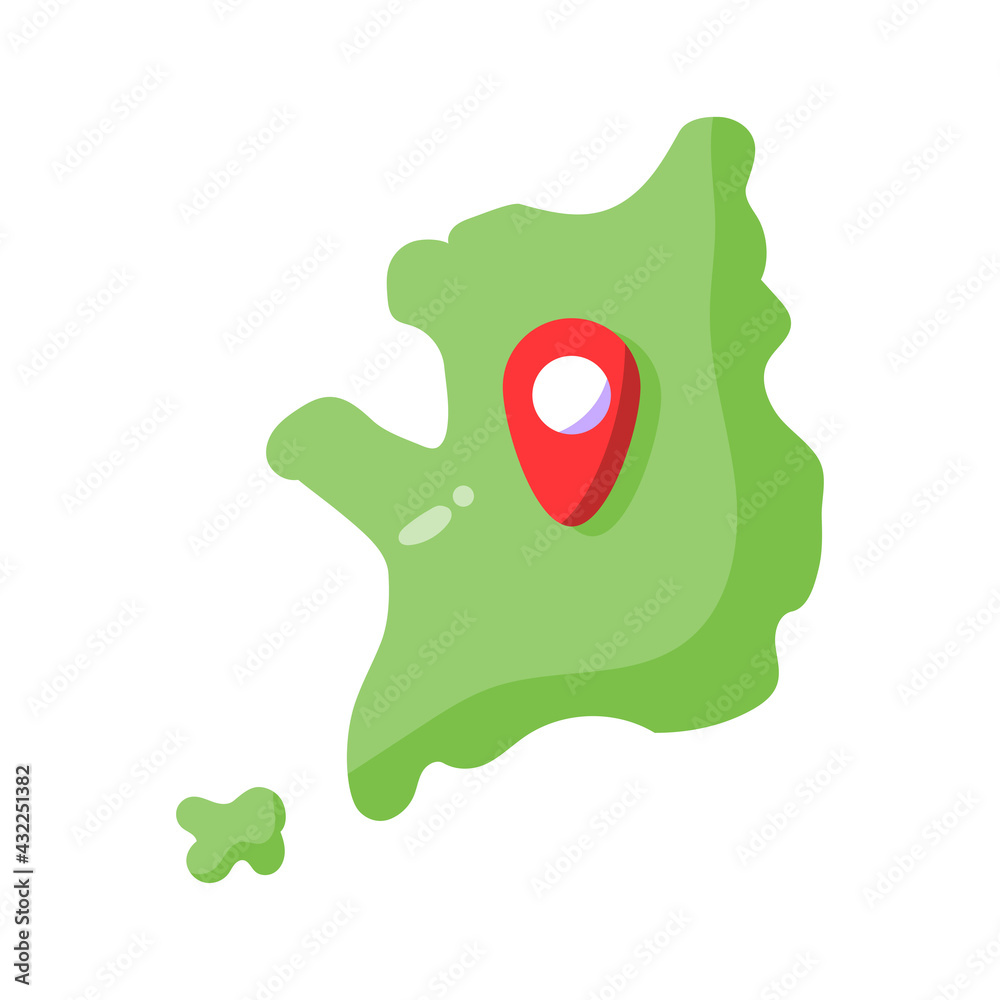 Isolated south korea map icon Stock Vector | Adobe Stock