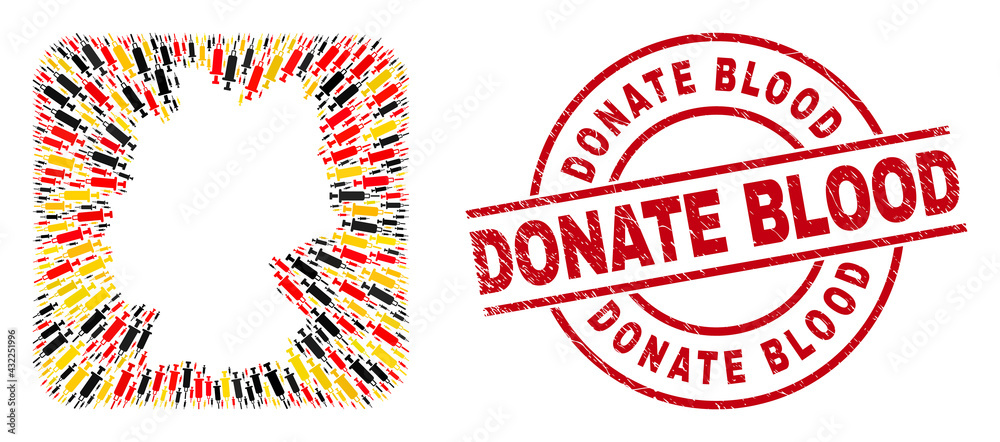 German map collage in Germany flag official colors - red, yellow, black ...