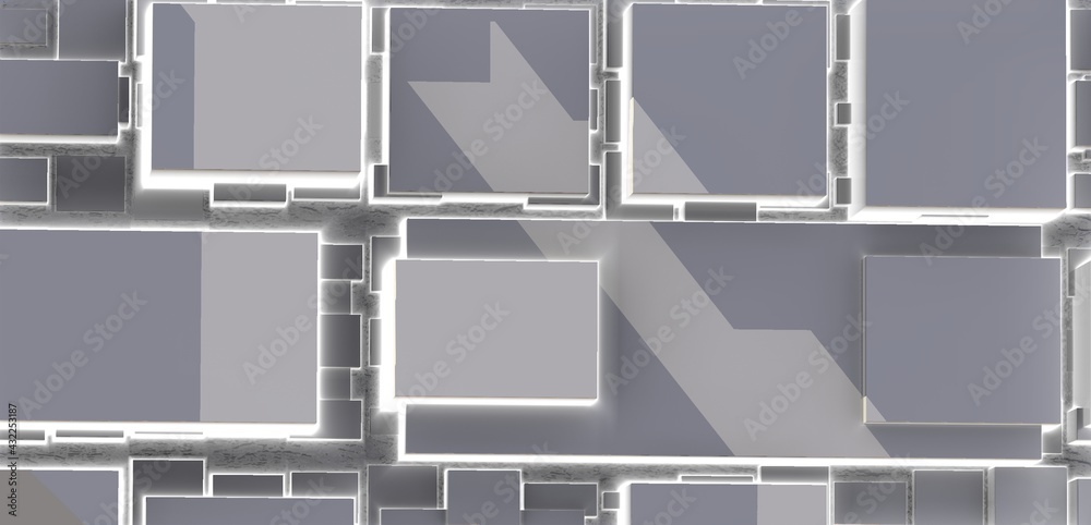 abstract grey blocks and boxes with shadows background texture Stock ...