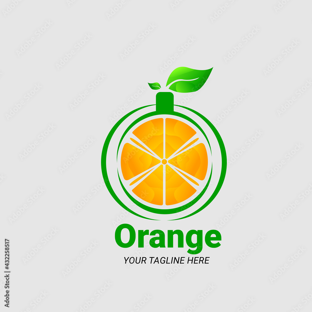 Modern fresh orange logo vector illustration. Fresh orange slice logo ...