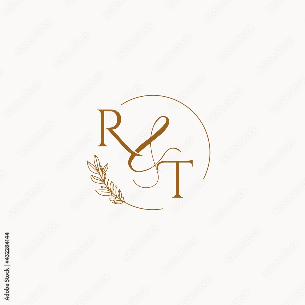RT initial wedding monogram logo Stock Vector | Adobe Stock