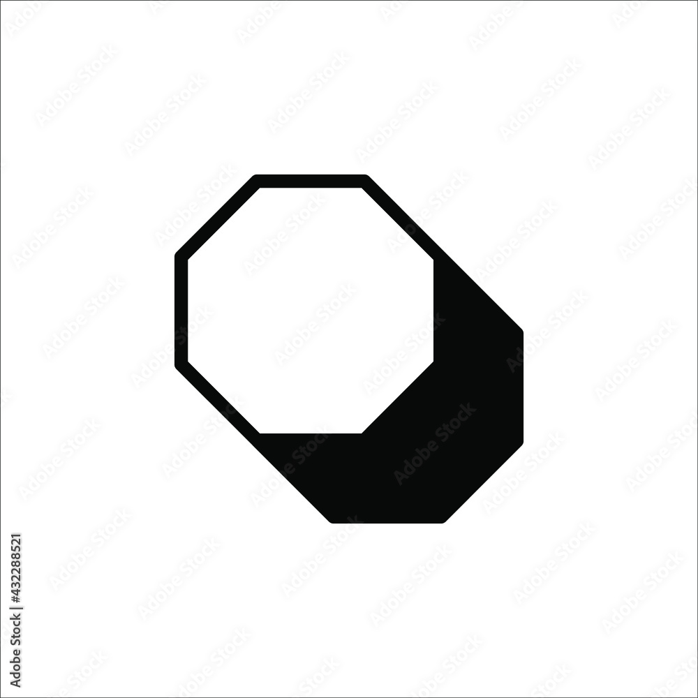 octagon shapes with outlines and fill colors, fields for logos or ...