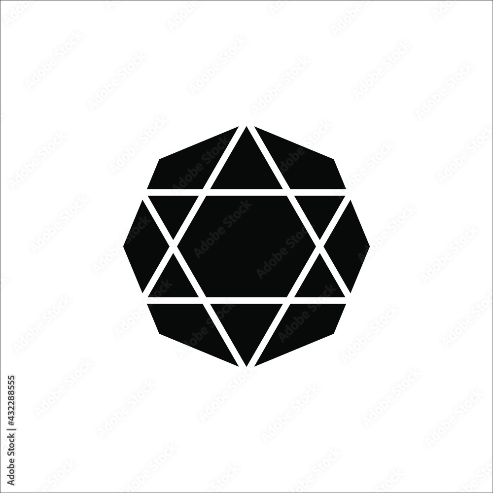 octagon shapes with outlines and fill colors, fields for logos or ...