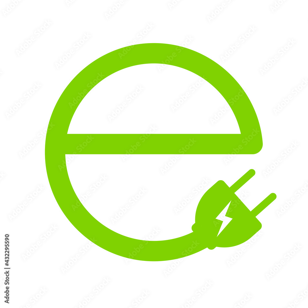 E plug electric icon, Power charging sign, Eco energy concept, Vector ...
