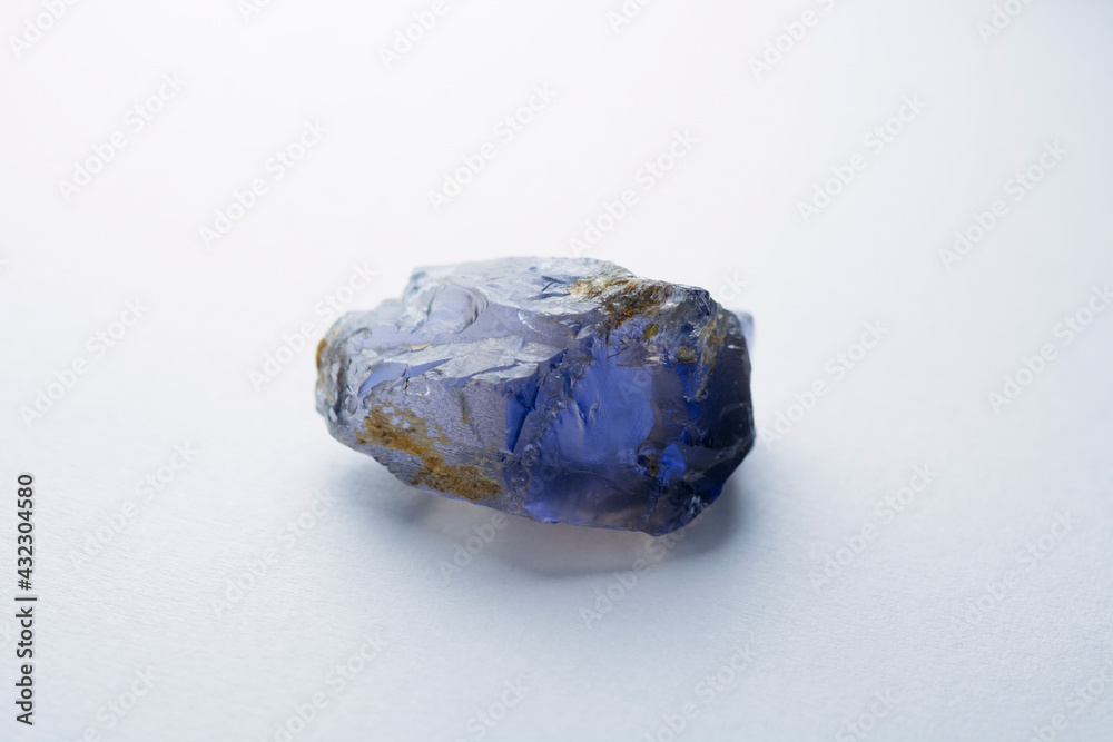 Natural raw rough tanzanian iolite blue violet color crystal specimen ...