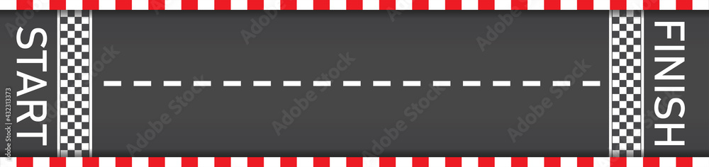 Finish line racing background top view. Art design. Start or finish on ...
