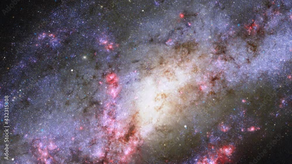 Flying through space passing stars. Space background. Gas Cloud Deep ...
