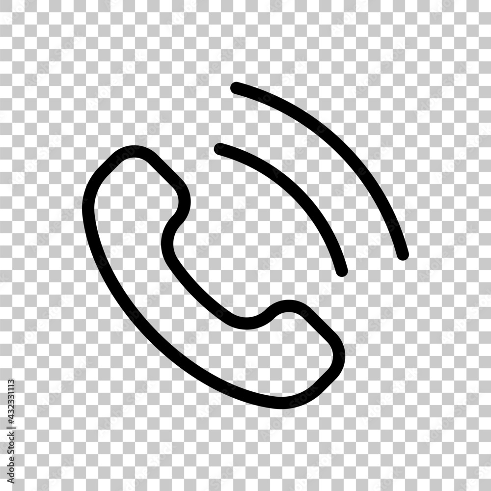 Call icon, logo of main mobile app. Black editable linear symbol on ...