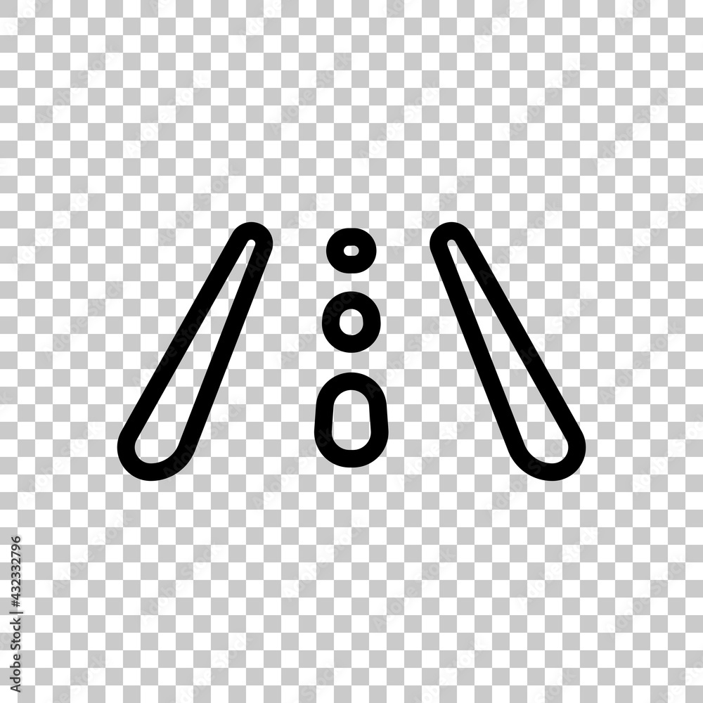 Road of highway, simple icon. Black editable linear symbol on ...