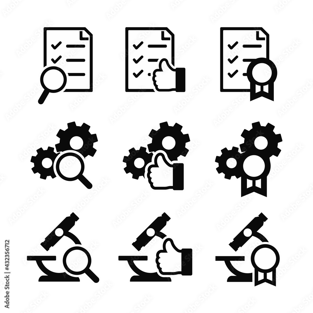 Inspection icon set. Contains such icons as check, good, testing ...