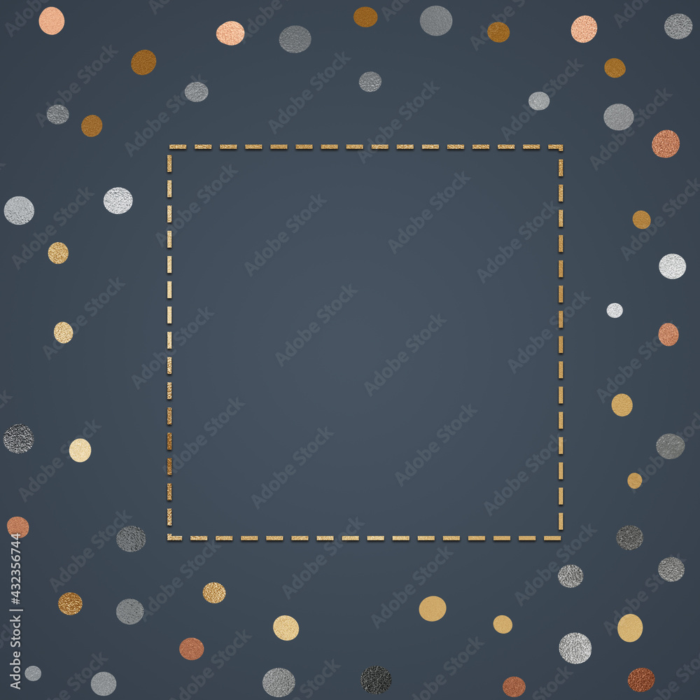 Navy background with irregular dots and dotted line frame Stock ...