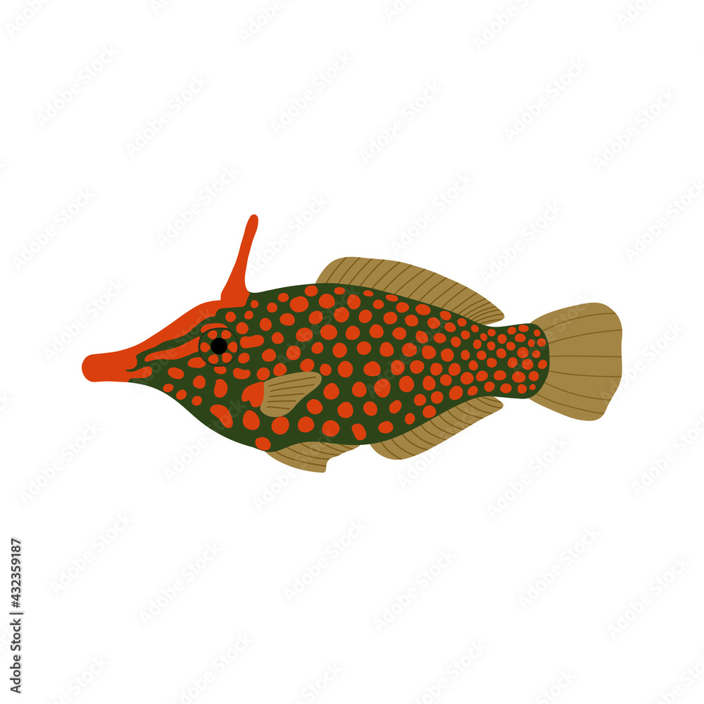 Colorful sea fish. Vector illustration. Stock Vector | Adobe Stock
