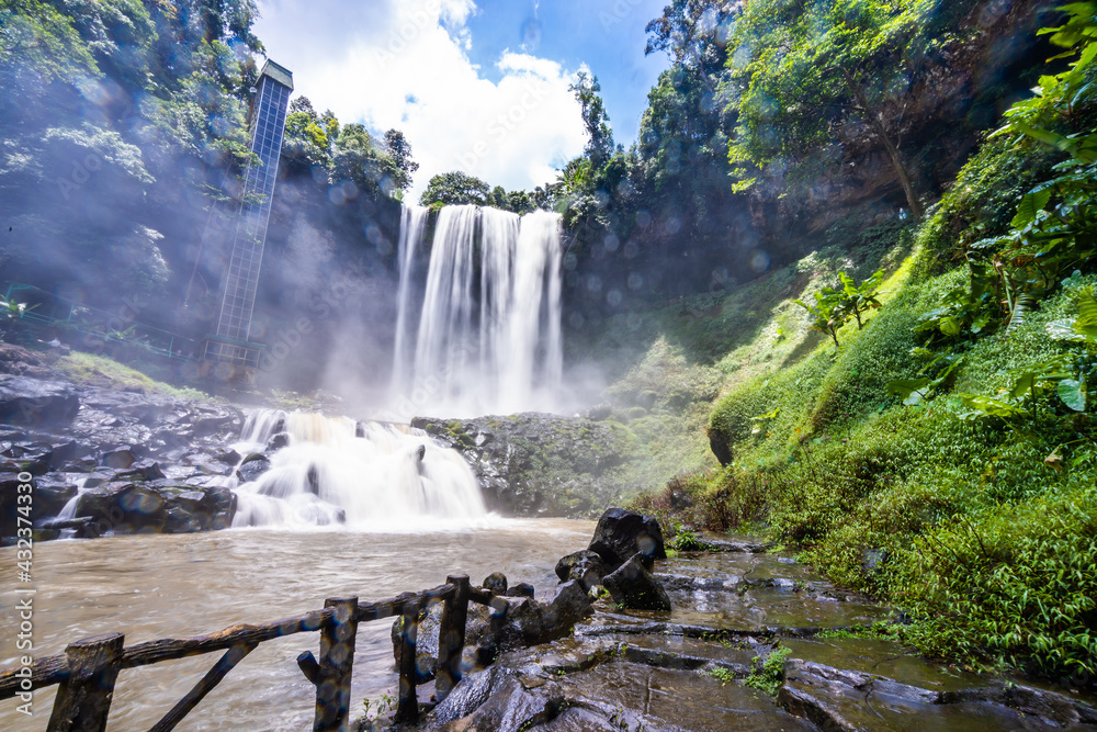 Beautiful Dambri waterfall is inside the forest, Bao Loc city, VietNam ...