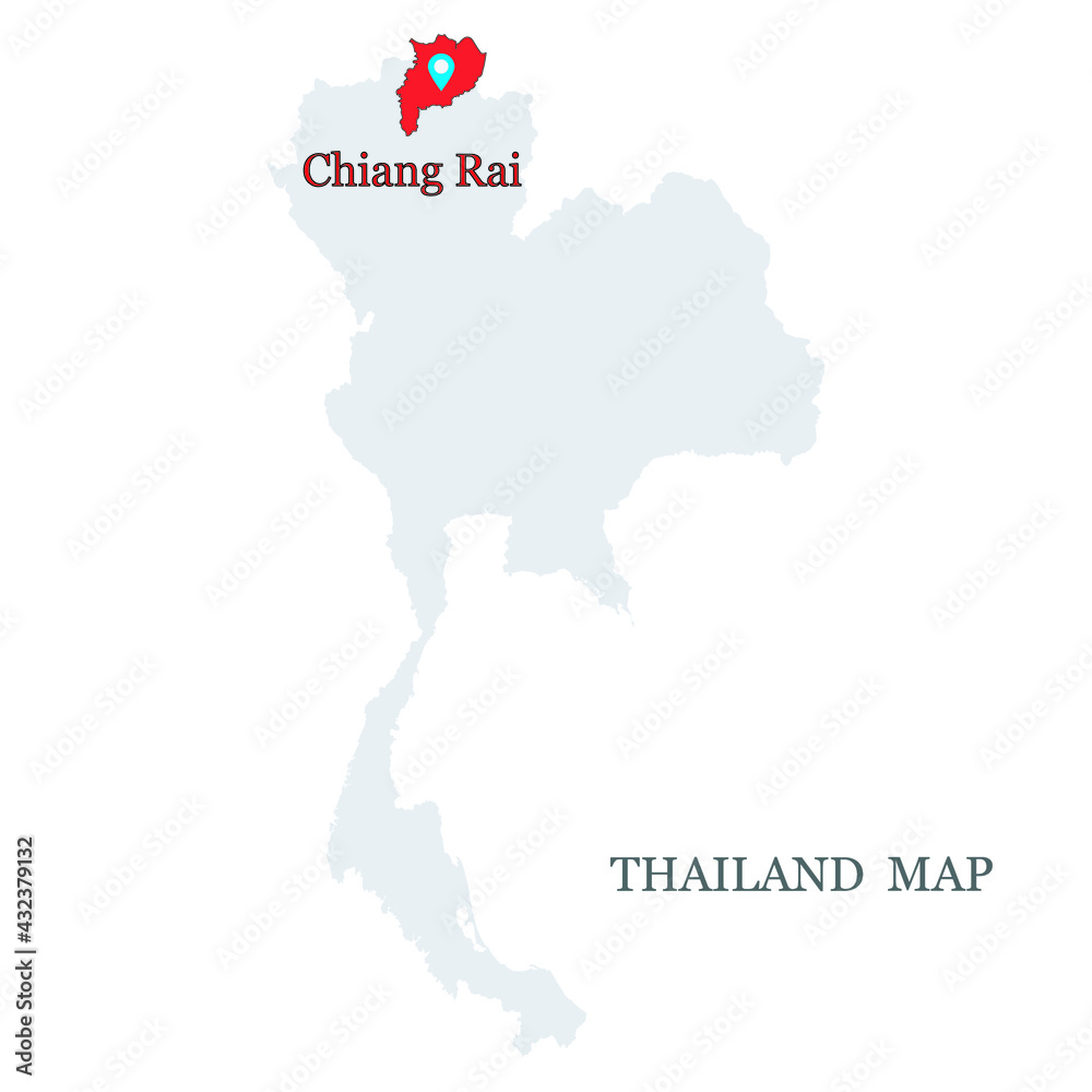 Maps of Thailand with maps pin on Chiang Rai Province Stock Vector ...