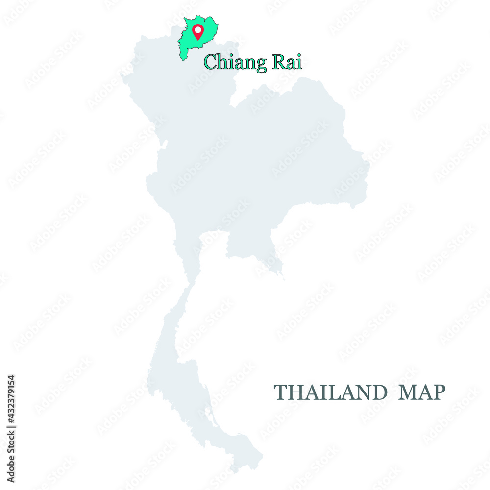 Maps of Thailand with maps pin on Chiang Rai Province Stock Vector ...