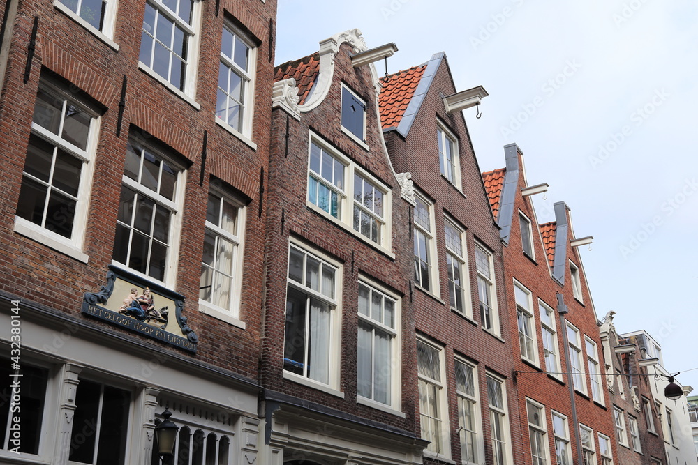 Amsterdam Jordaan Historic House Facades with Various Gables and ...
