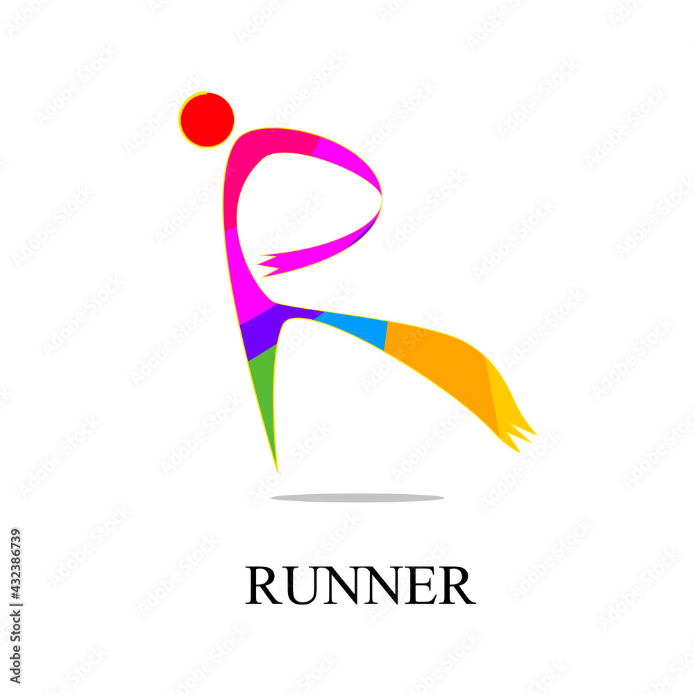 Vecteur Stock Logo design runner. Vector flat symbols idea run mix icon ...