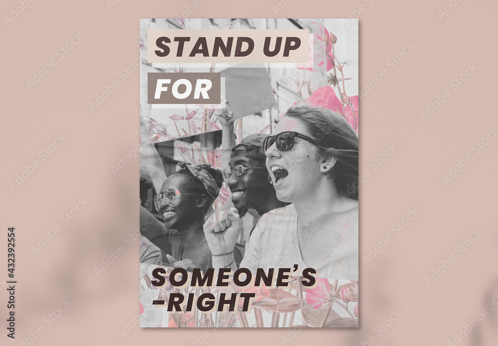 Human Rights Protest Poster Layout Stock Template | Adobe Stock