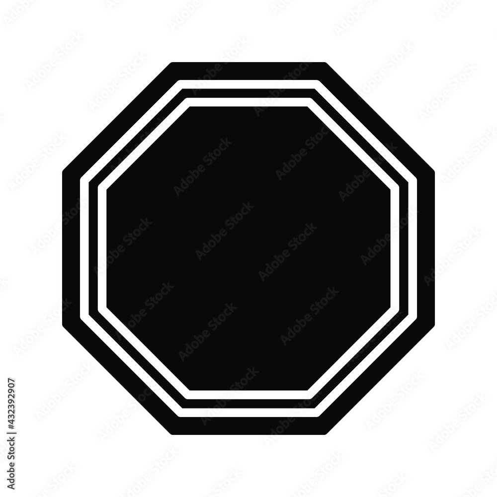 octagon shape icon illustration vector graphic color editable Stock ...