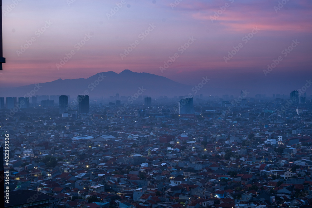 Beautiful Scenery of Jakarta Skyline from Kemayoran during sunrise and ...