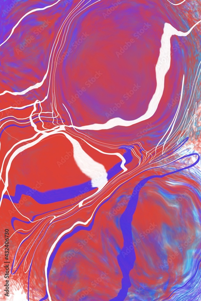 Abstract swirls of liquid moving paints ink and colors flowing in ...