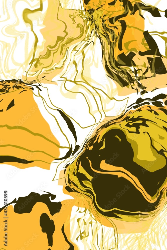 Abstract swirls of liquid moving paints ink and colors flowing in ...