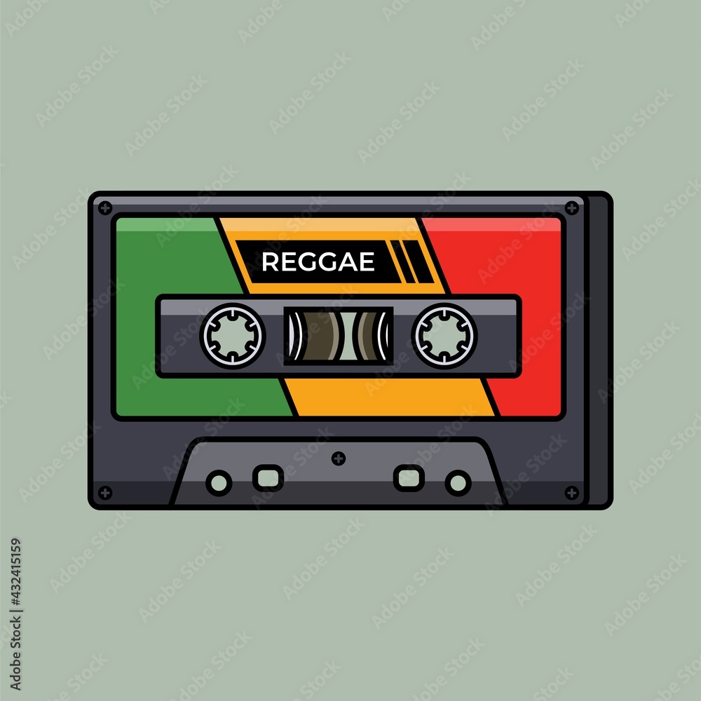 Reggae music vector illustration. Retro reggae music icon Stock Vector ...