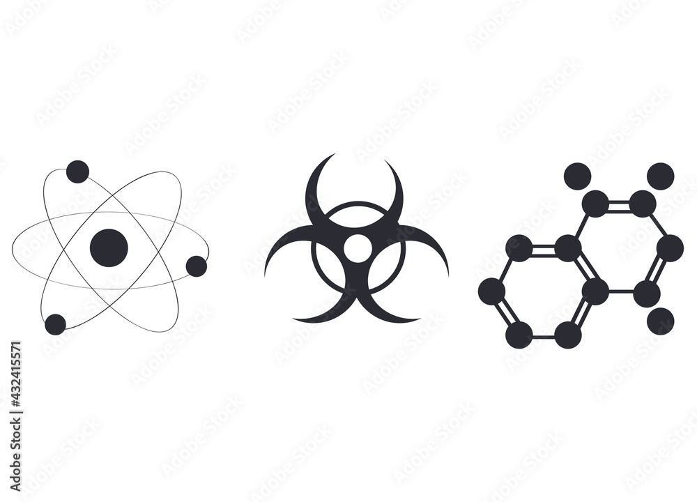 set of scientific symbols icons isolated on white background. symbols ...