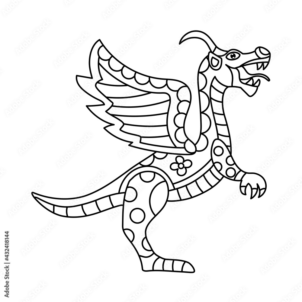 Alebrije of a dragon Mexican culture Stock Vector | Adobe Stock